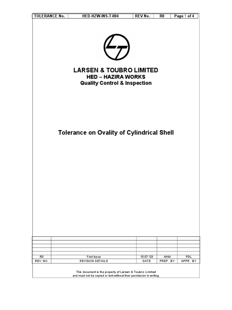 INS T 004, Tol - Ovality | PDF | Engineering Tolerance | Mechanical ...