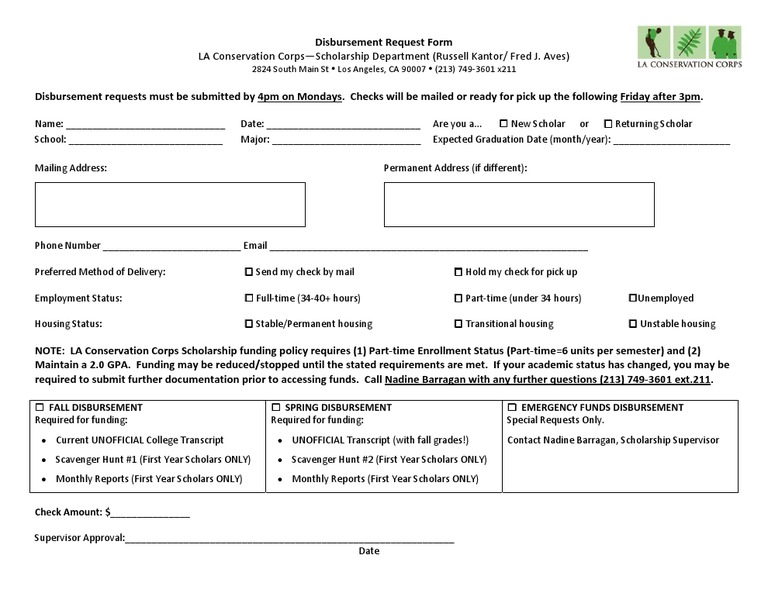 Disbursement Request Form 08-2013 | PDF