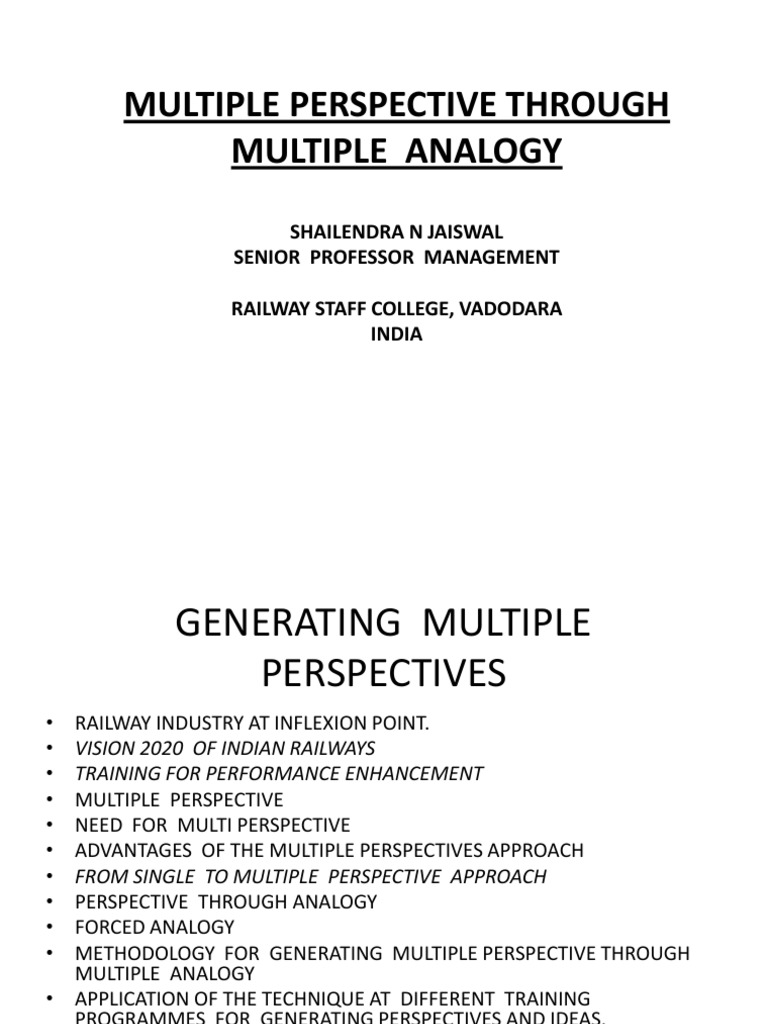Multiple Perspectives Through Multiple Analogy | PDF | Train | Analogy
