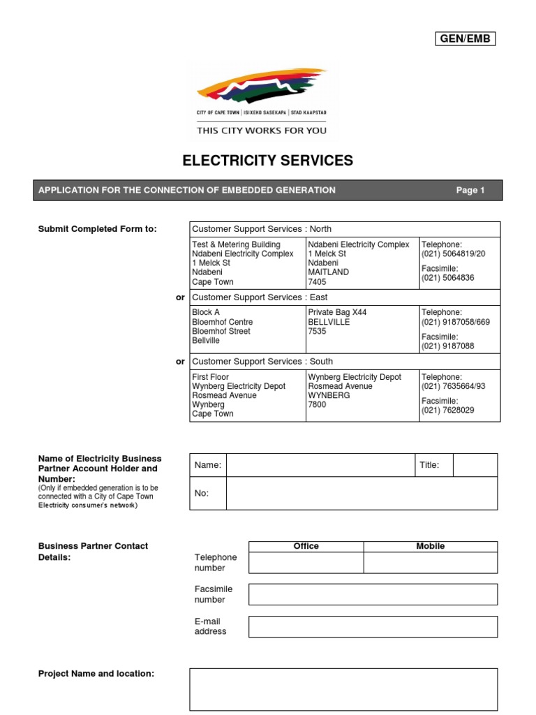 Embedded Generation Connection Form | PDF | Relay | International Electrotechnical Commission