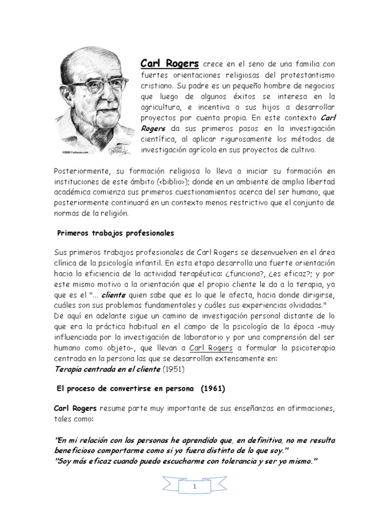 Biografia Carl Rogers | PDF | Psicoterapia | Bienestar