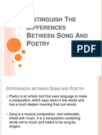 Differences Between Poetry and Songs | PDF | Lyrics | Poetry