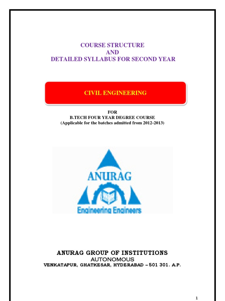 Course Structure and Detailed Syllabus for Second Year Civil ...