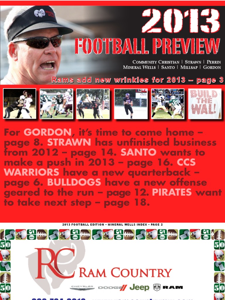 Football Preview: Gordon Strawn Santo CCS Warriors Bulldogs Pirates ...