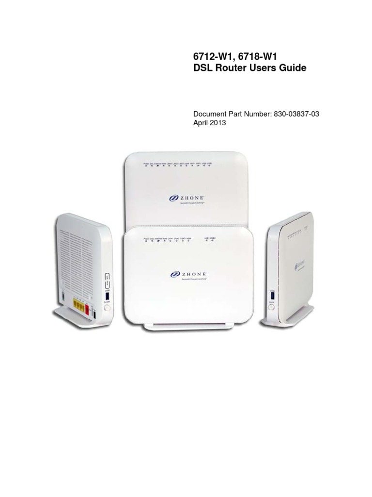 Zhone 6712-W1, 6718-W1 DSL Router Users Guide | PDF | Wi Fi | Computer ...