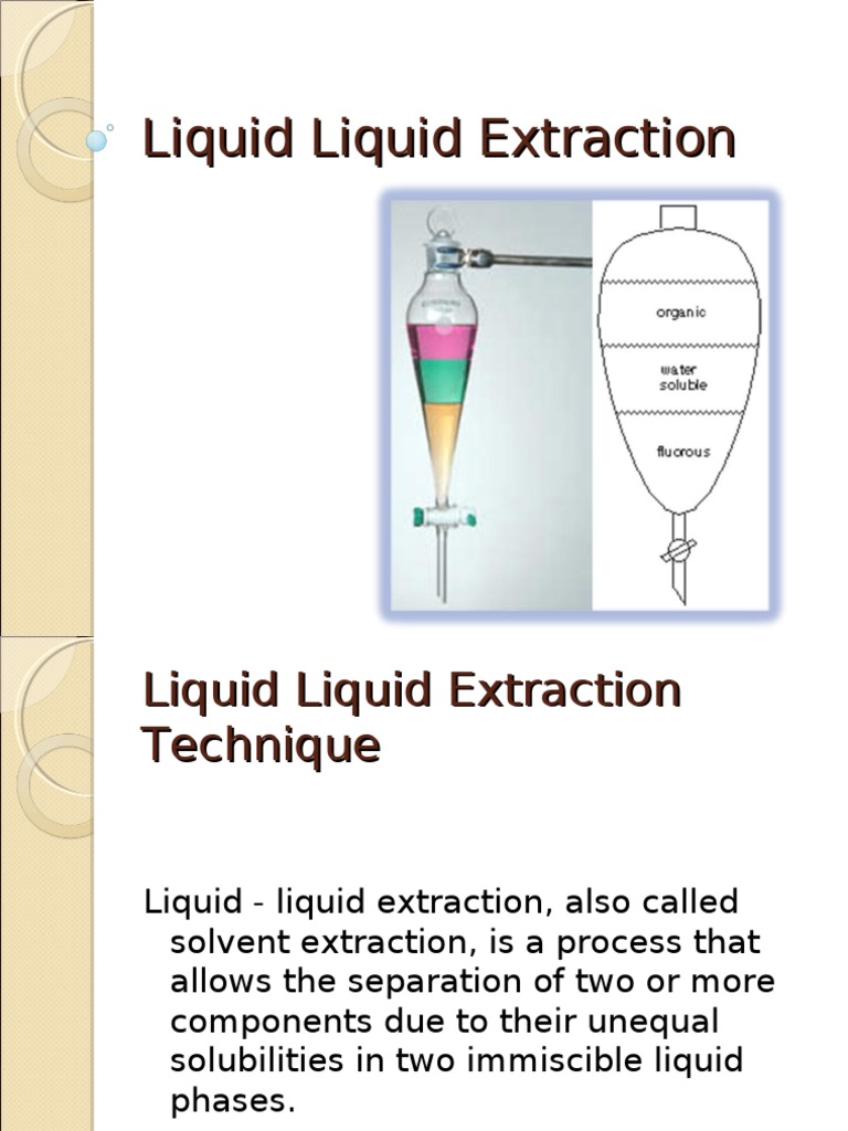 Liquid Liquid Extraction | PDF | Solution | Solubility