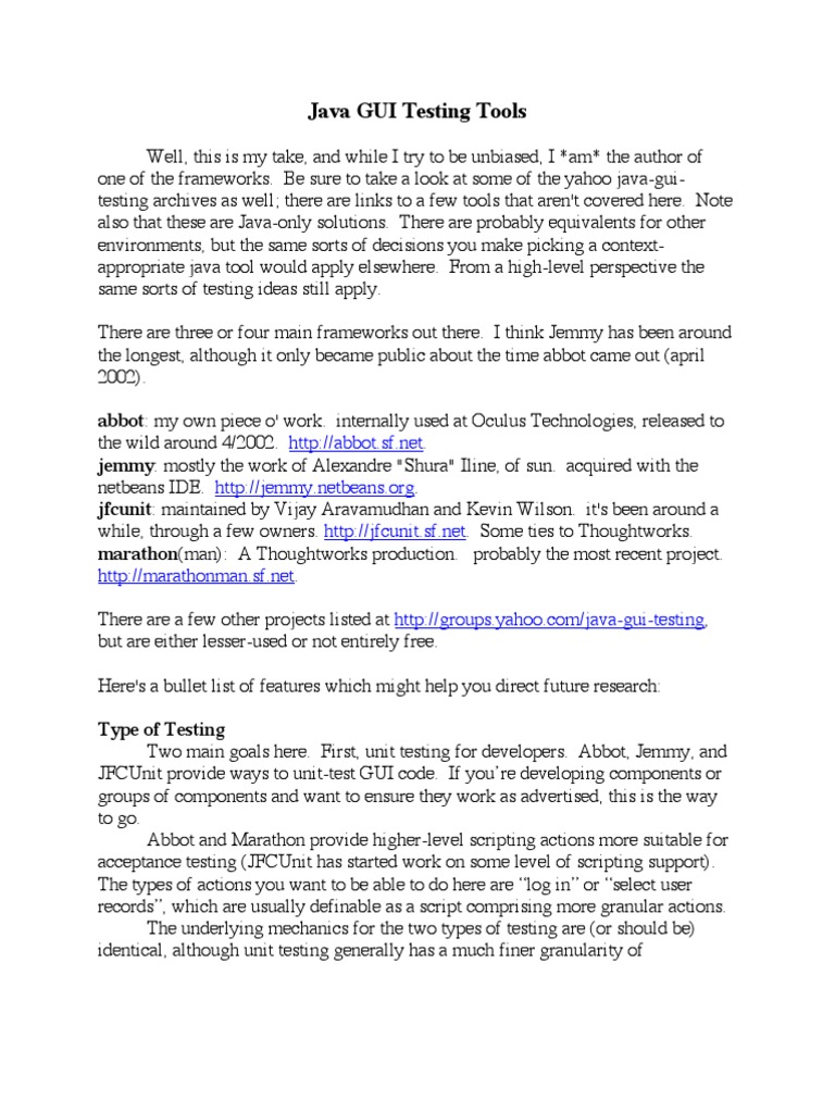 Java Gui Testing | PDF | Application Programming Interface | Systems ...