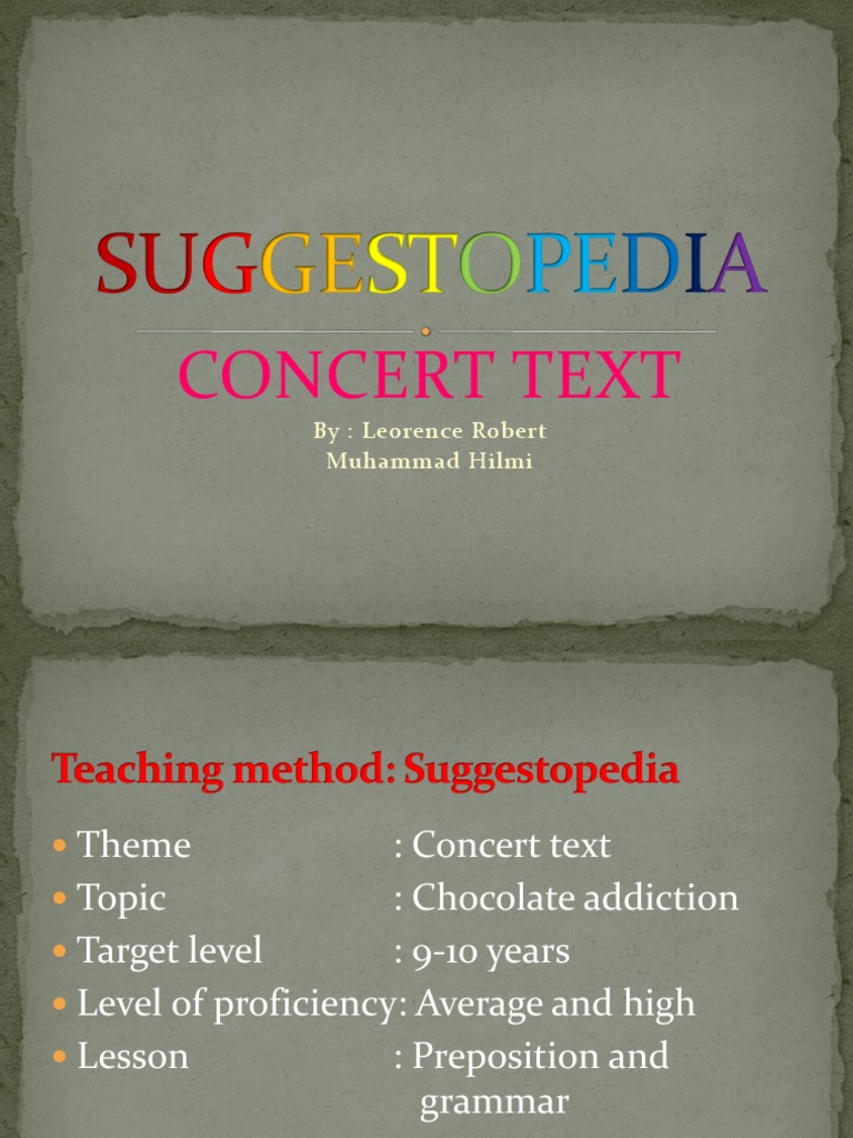Suggestopedia Lesson Plan | PDF