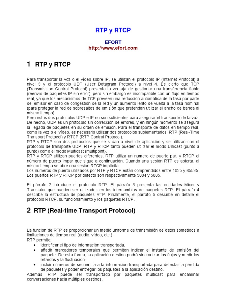 RTP y RTCP PDF | PDF