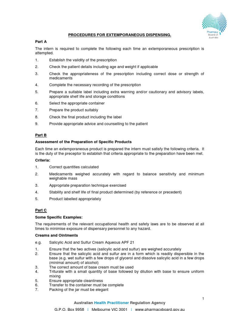 Extemporaneous Dispensing Procedures | Medical Prescription | Tablet ...