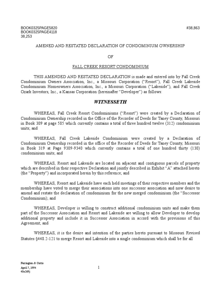 Declaration 2 | PDF | Condominium | Easement