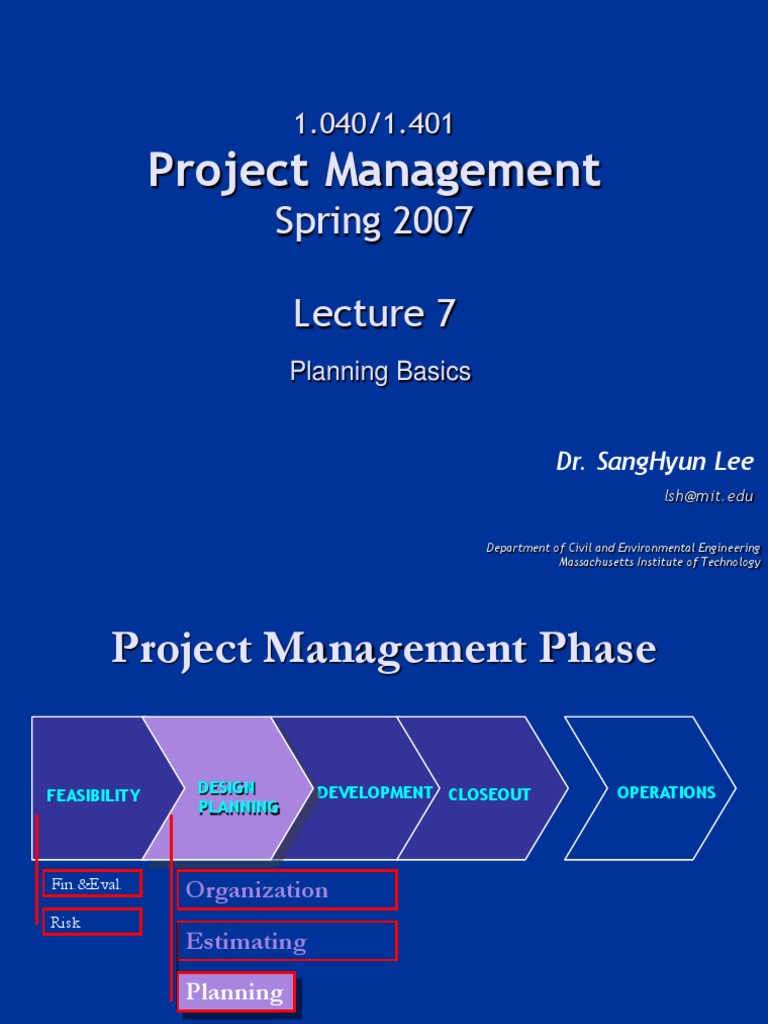 Lecture 7 Project Planning Basics | PDF | Engineering | Building
