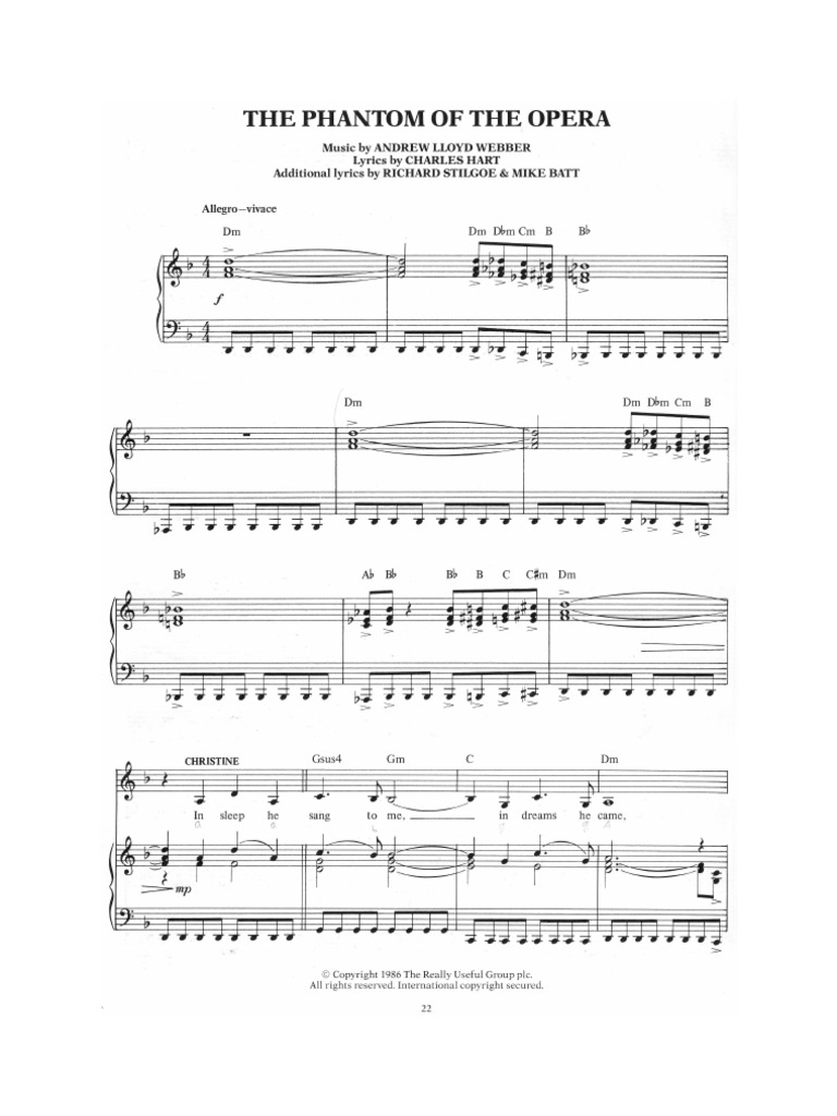 The Phantom of The Opera - Partitura Completa | PDF
