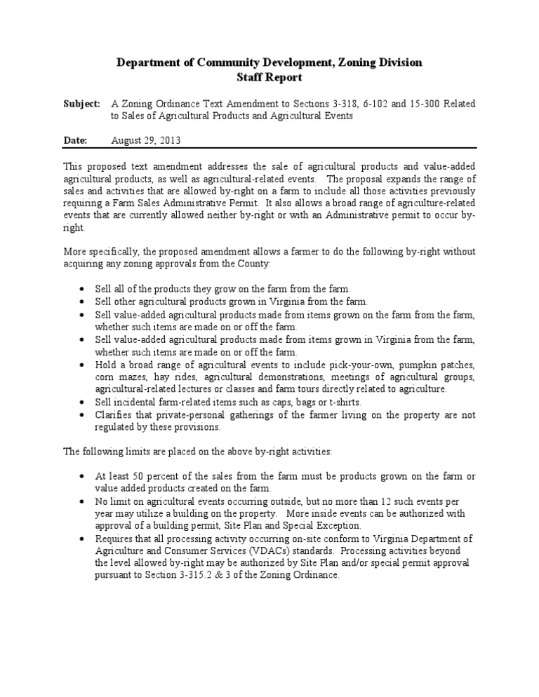 Staff Report - Farm Sales Activities | PDF