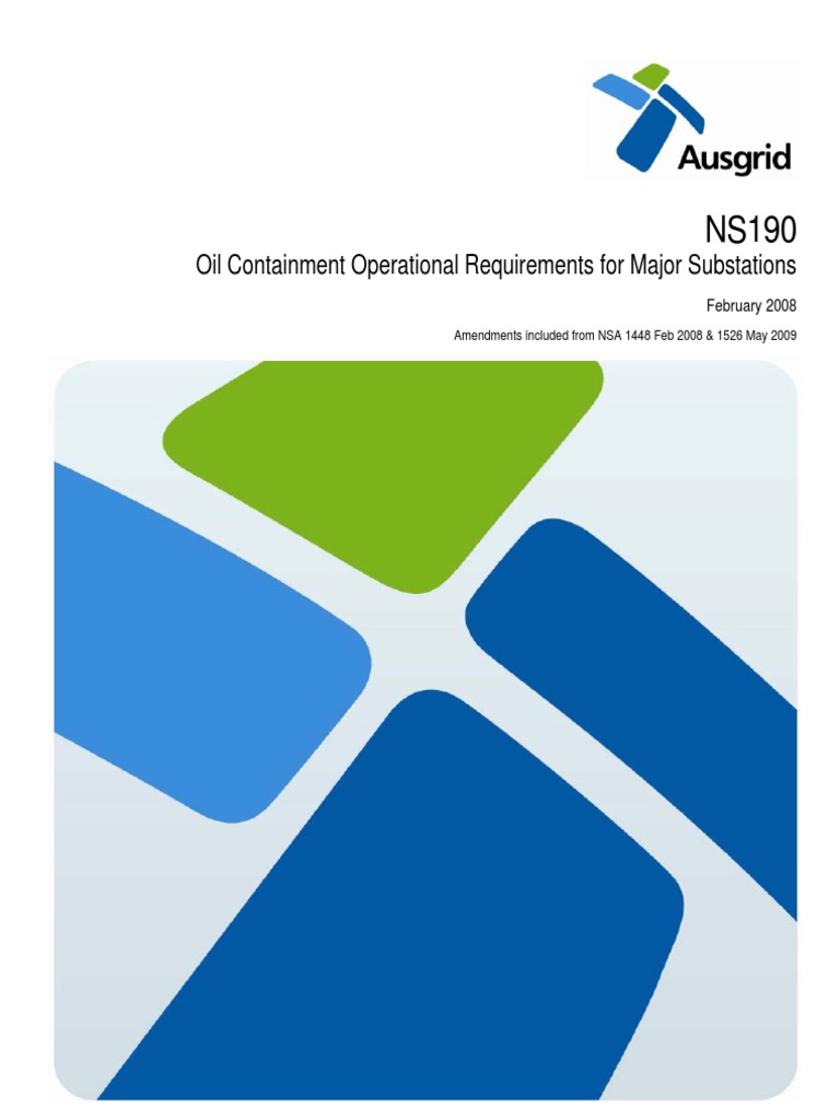 Oil Containment Operational Requirements For Major Substations PDF ...