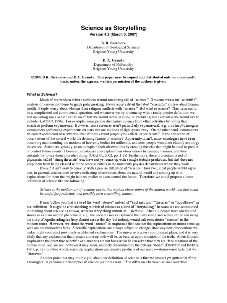 Science As Storytelling | PDF | Heliocentrism | Science