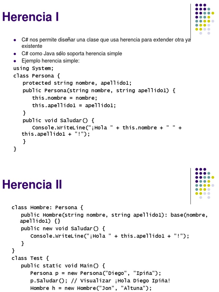 Csharp 2 Pdf Herencia Programación Orientada A Objetos C Sharp Lenguaje De Programación