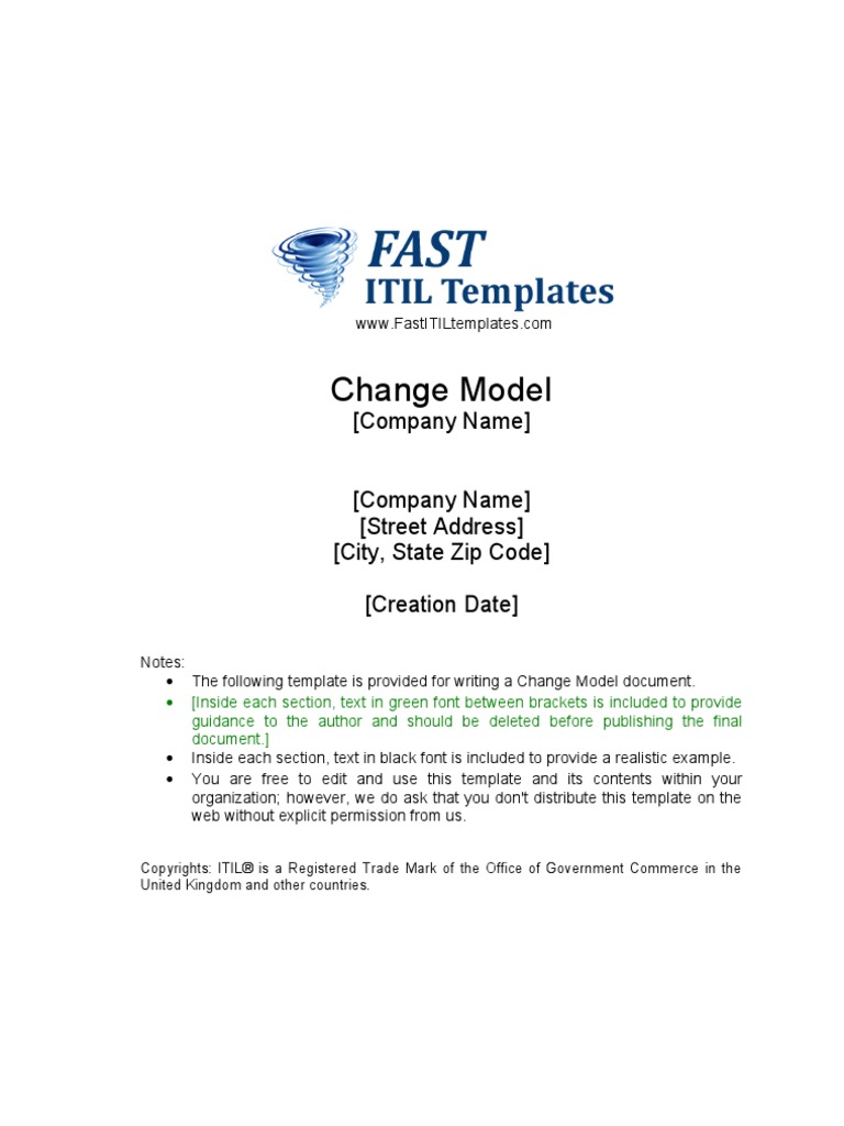 Change Model Template | PDF | Itil | Business Process