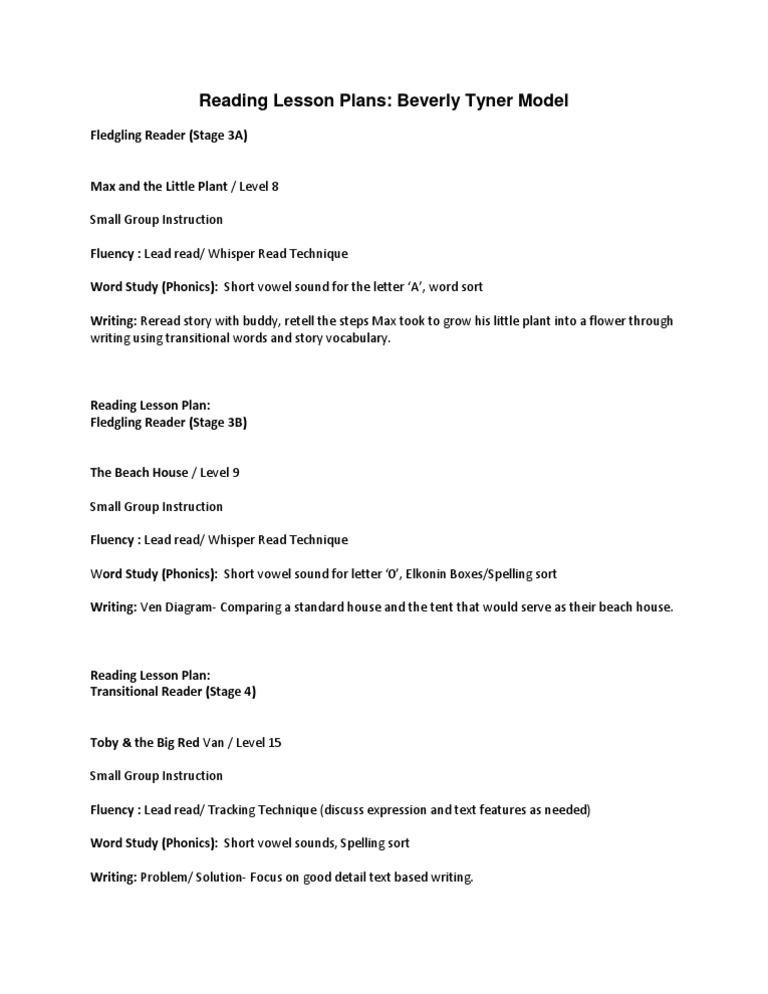 Beverly Tyner Modeled Lessons | PDF | Phonics | Symbols