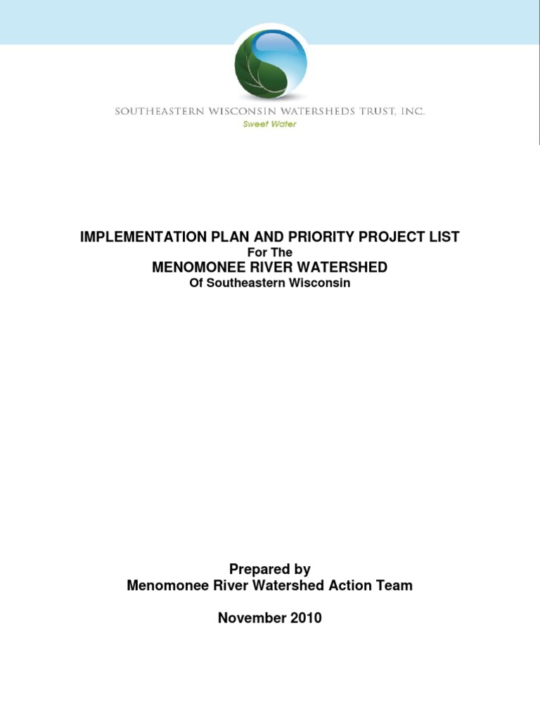 Implementation Plan and Priority Project List Menomonee River Watershed ...