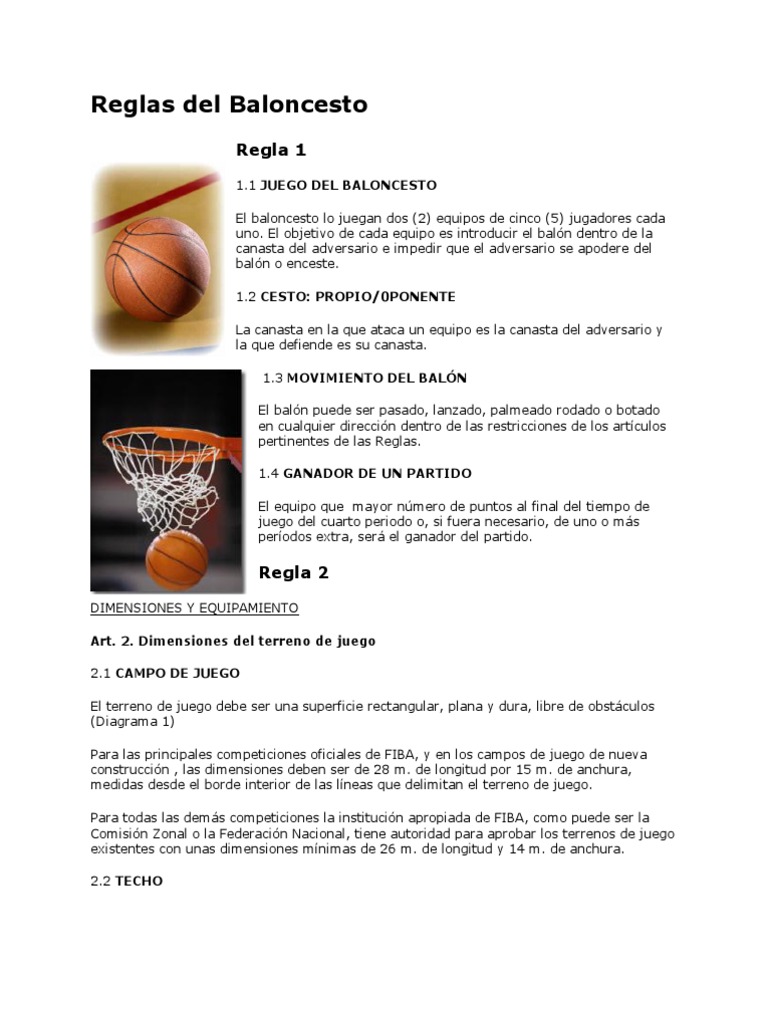 Reglas Del Basquetbol
