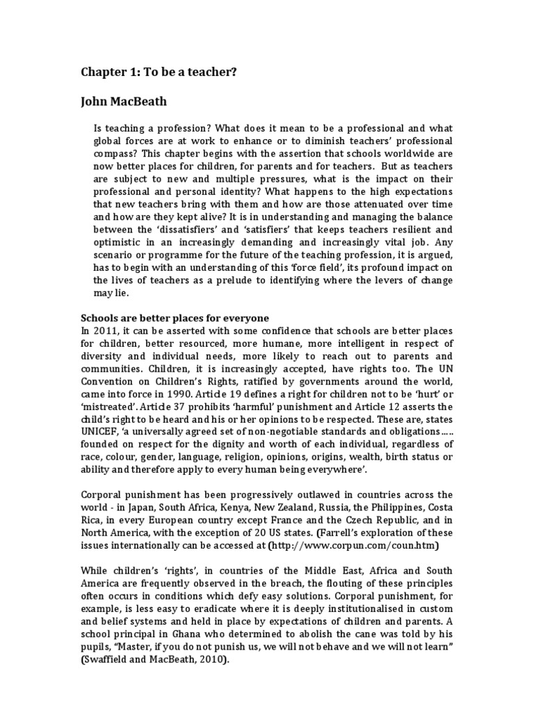 How To Be A Teacher - Chapter 1 | PDF | Teachers | Educational Technology