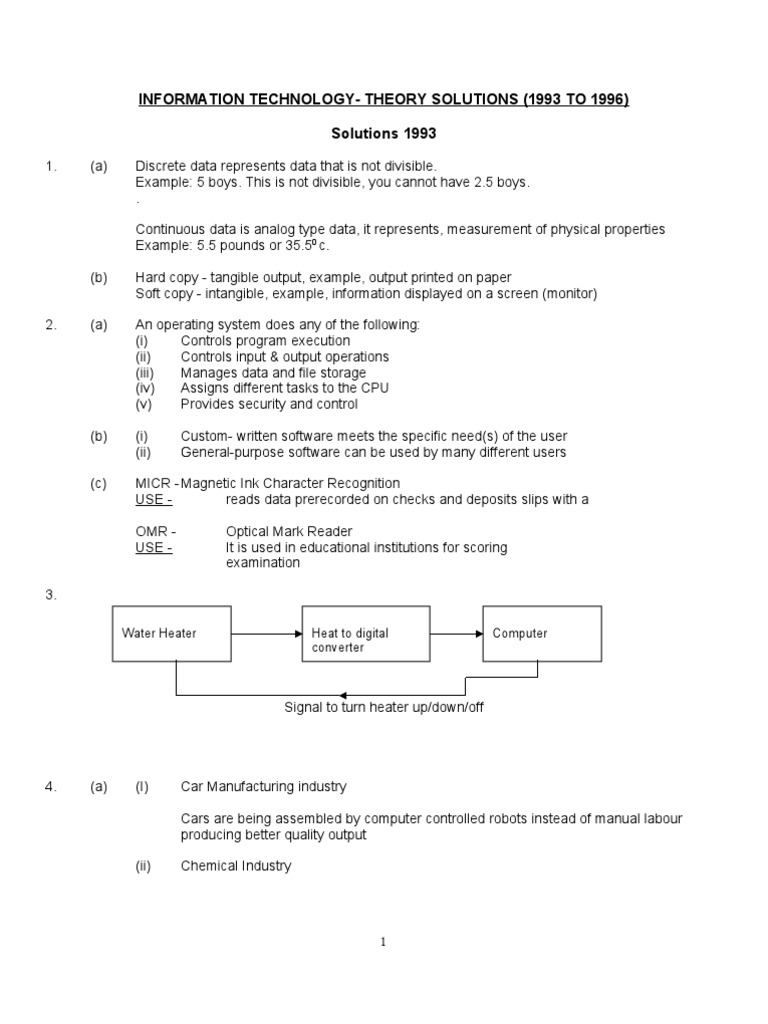 CSEC Theory Exam Answers 93 - 96 | PDF | Computer Program | Programming CSEC Theory Exam Answers 93 - 96 | PDF | Computer Program | Programming