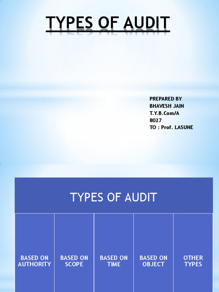 Types of Audit | PDF | Real Estate Appraisal | Audit