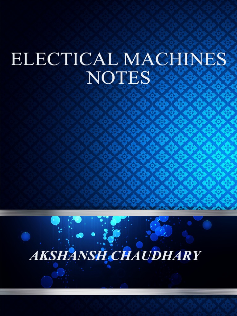 Electrical Machines Notes | PDF
