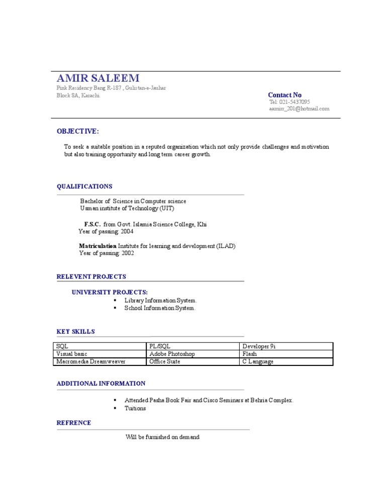 Amir Saleem CV | PDF