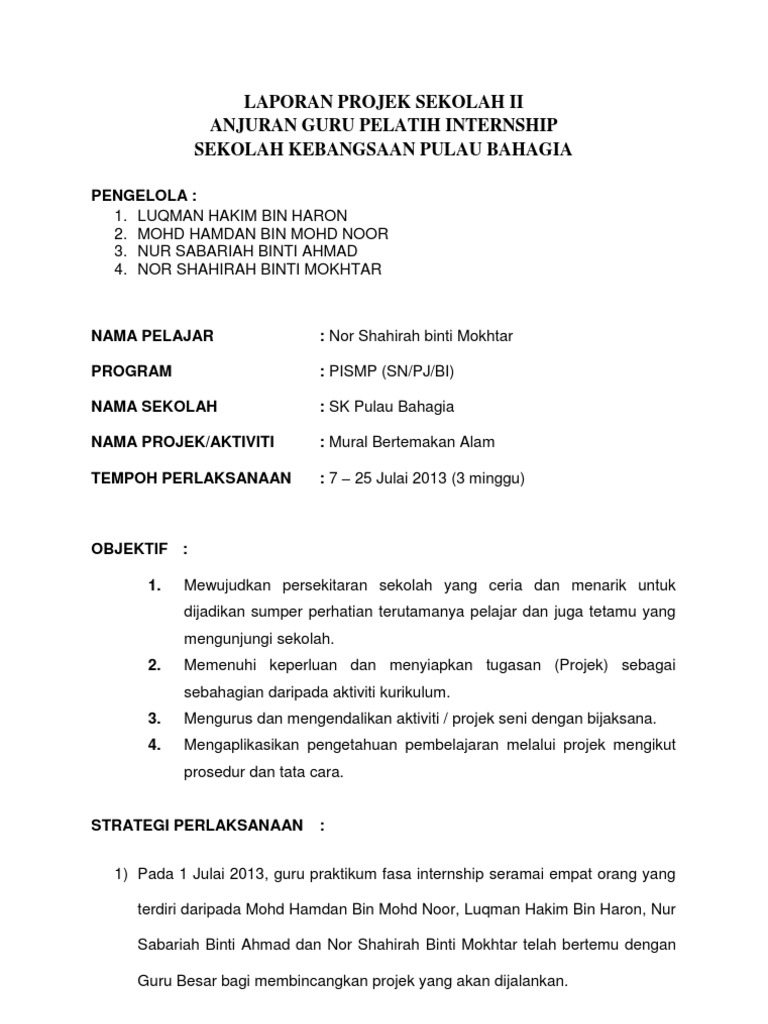 Laporan Bergambar Projek Mural 1 | PDF