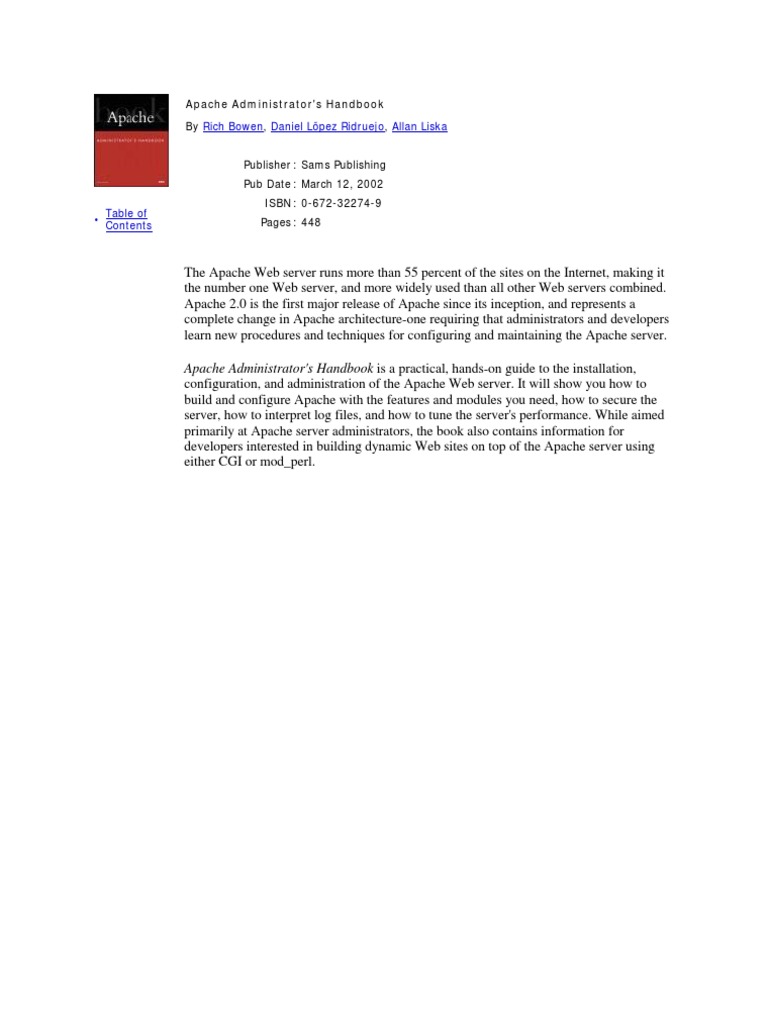 APACHE Administrator's Handbook (308pp) | PDF | Apache Http Server | Dynamic Web Page
