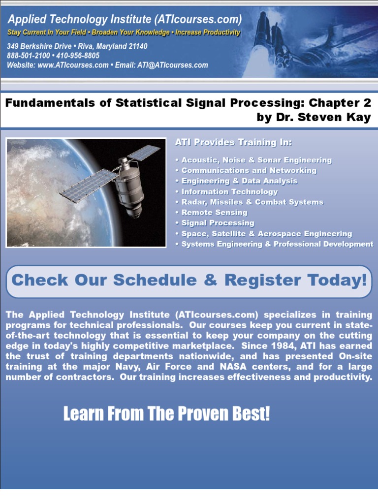 Fundamentals of Statistical Signal Processing by DR Steven Kay | PDF ... Fundamentals of Statistical Signal Processing by DR Steven Kay | PDF ...