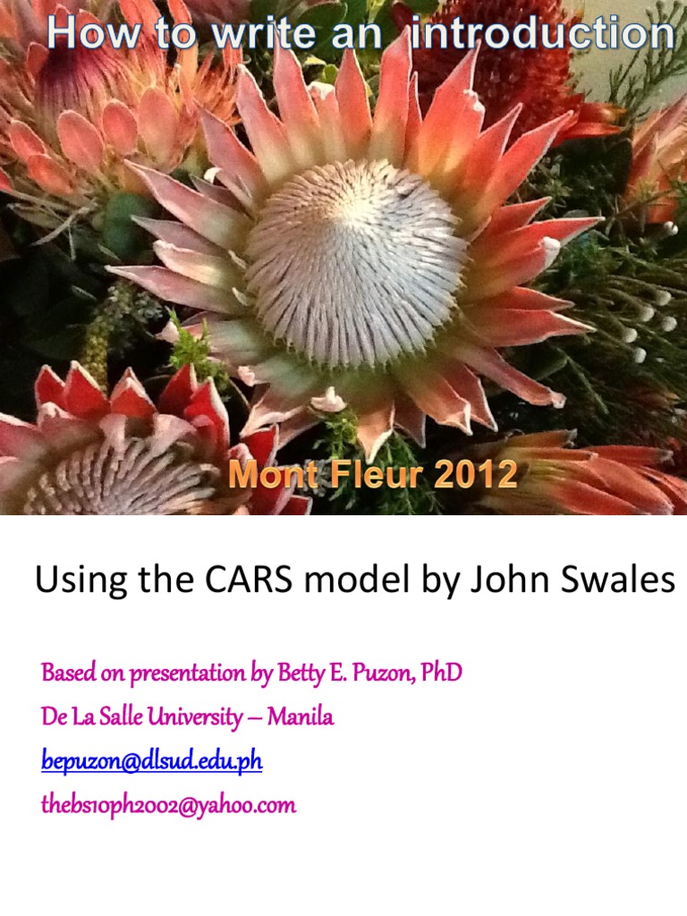 Academic Writing: CARS Model Guide | PDF | Academic Publishing | Thesis