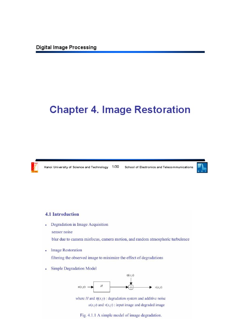 Image Restoration Techniques in DIPs | PDF | Electronics | Electricity