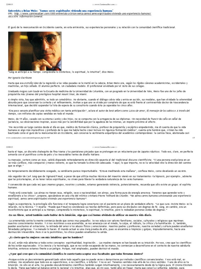 Entrevista Con Doctor Weiss | PDF | Intuición | Alma