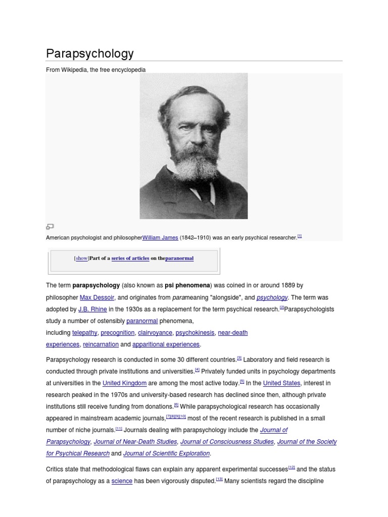 Parapsychology | Parapsychology | Extrasensory Perception