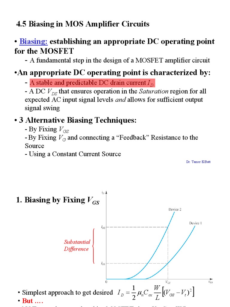 Biasing MOS Circuits | PDF | Mosfet | Field Effect Transistor
