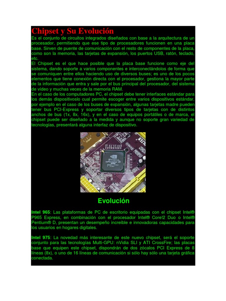 Chipset y Su Evolución | Ingeniería Eléctrica | Hardware de la computadora