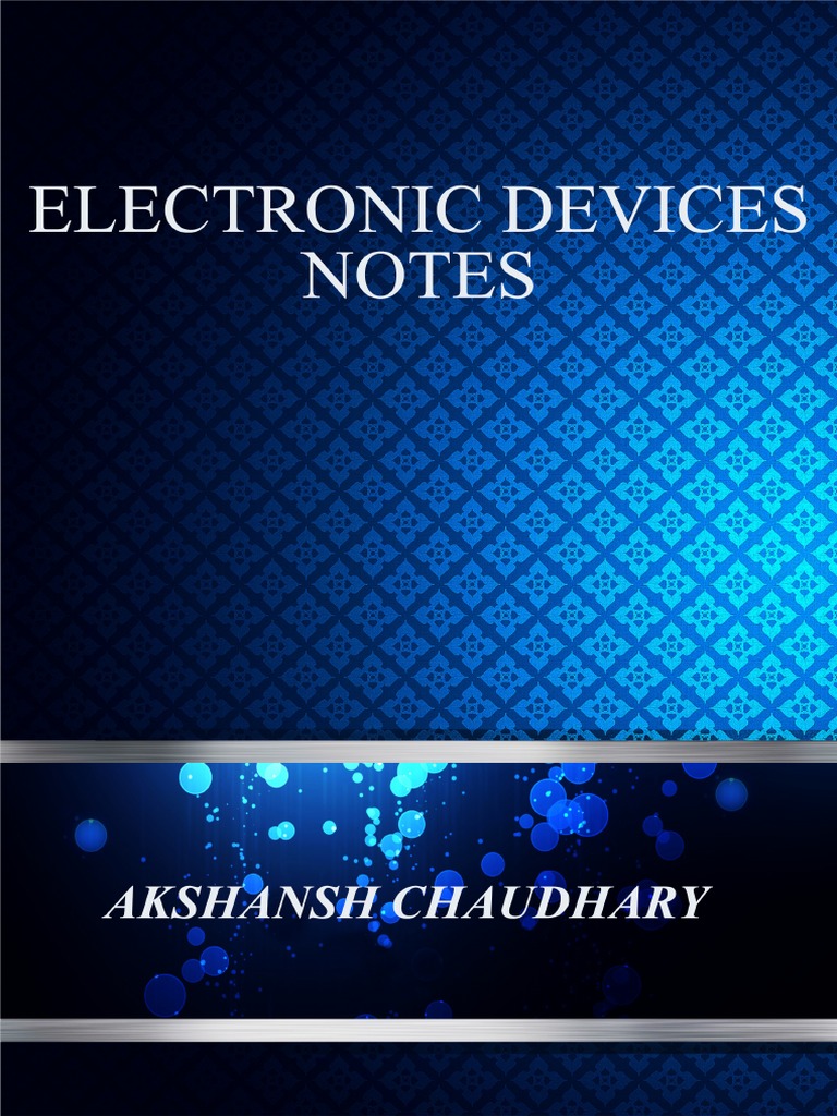 Electronic Devices Notes | PDF