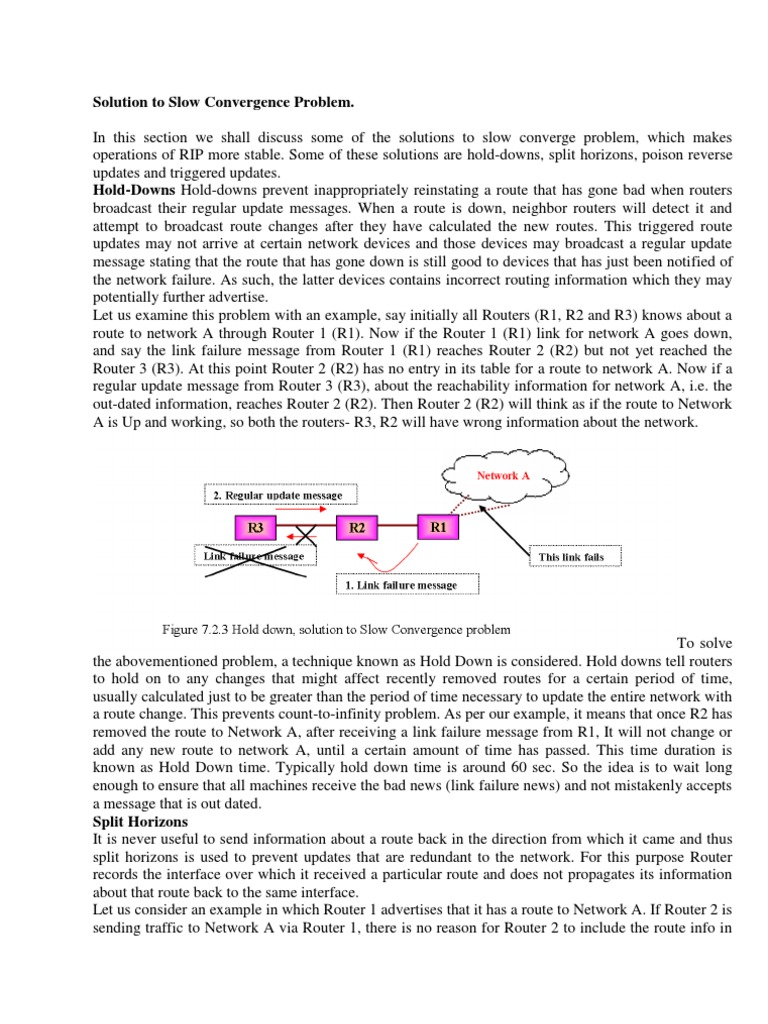Solution To Slow Convergence Problem | PDF | Routing | Computer Networking