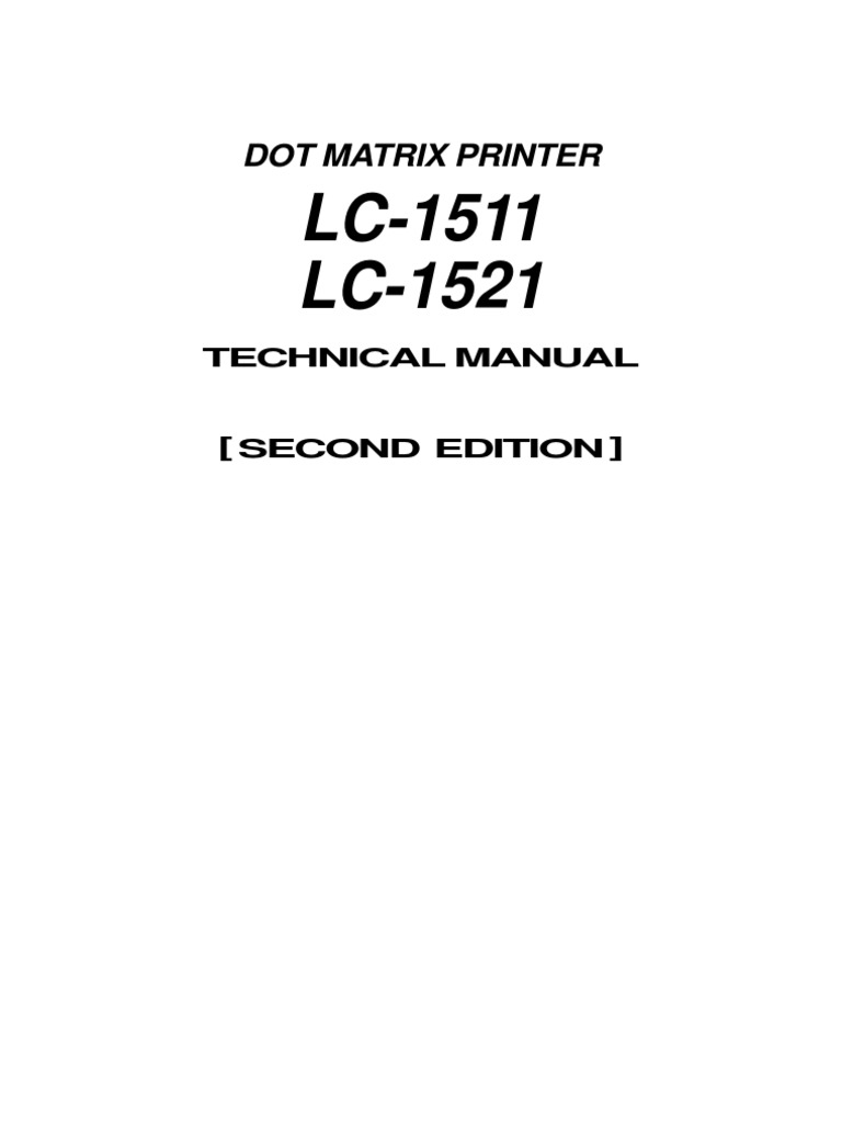 Star Lc-1511 1521 Technical Service Manual | PDF | Printer (Computing ...