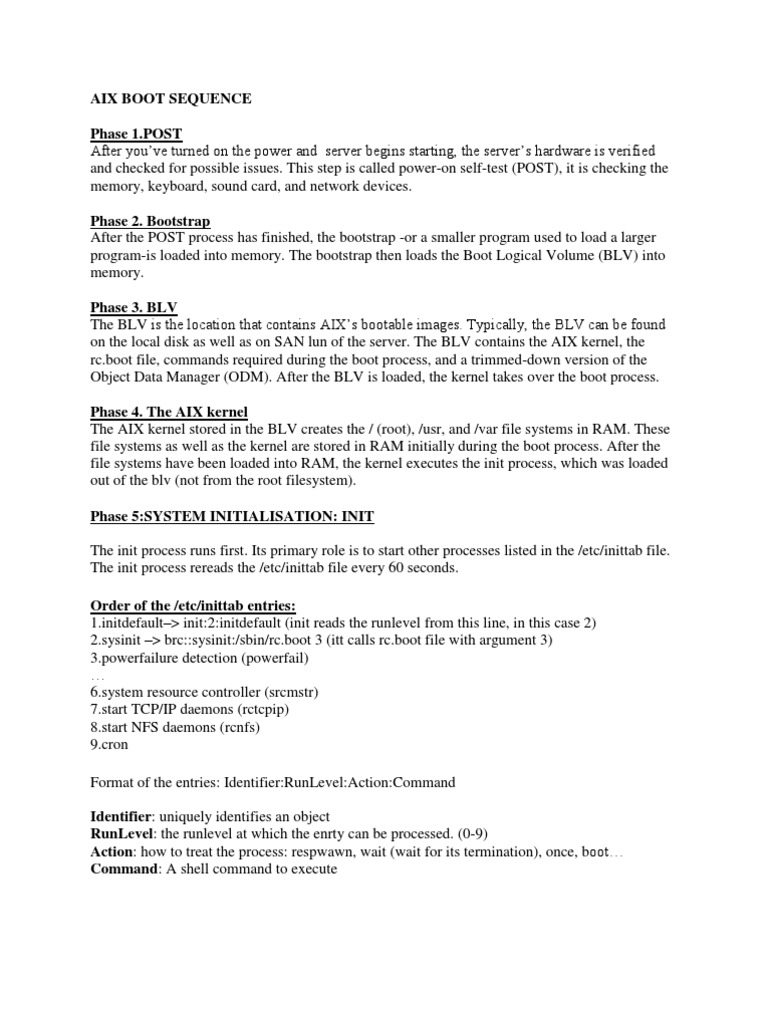 Aix Boot Process | PDF