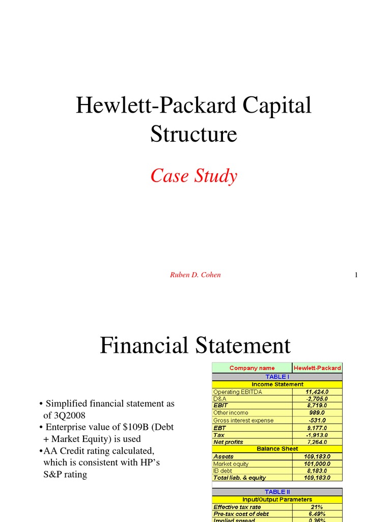 HP Capital Structure Case Study | PDF | Capital Structure | Hewlett Packard