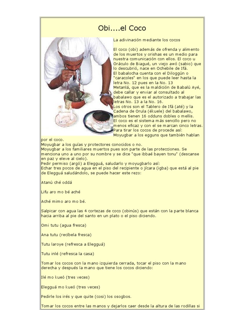 Oráculo Del Obi Mase-Lobe. | PDF | Santeria | Religión y creencia