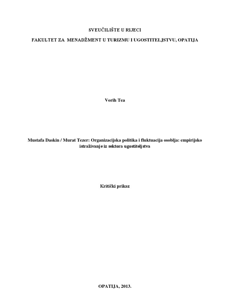 Kritički Prikaz | PDF