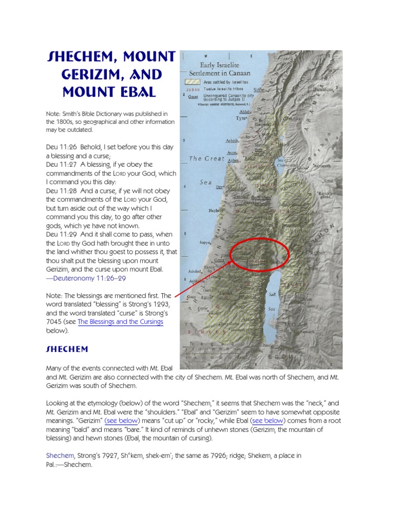 Shechem, Gerizim, and Ebal in the Bible | PDF | Torah People | Ancient Jews