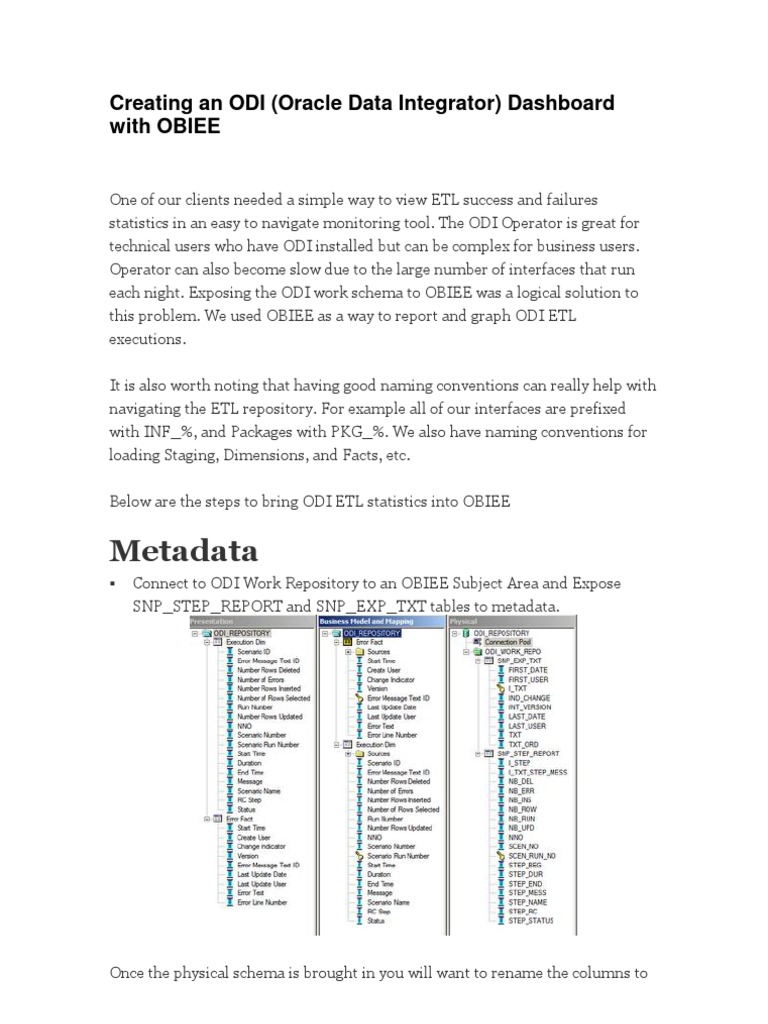 ODI ETL Dashboard with OBIEE Insights | PDF | Information Technology | Data