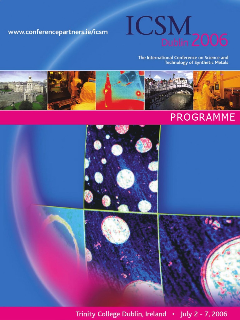 ICSM Full Programme (Synt Met) | PDF | Materials Science | Applied And ...