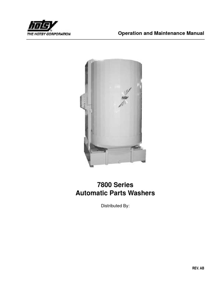 7800 Series Operators Manual | PDF | Washing Machine | Thermostat